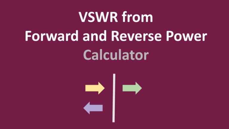 Calculate VSWR from Forward and Reflected Power