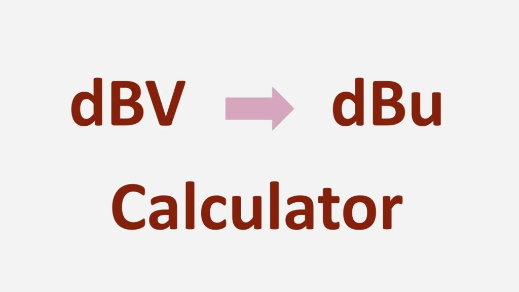 dBV to dBu Calculator