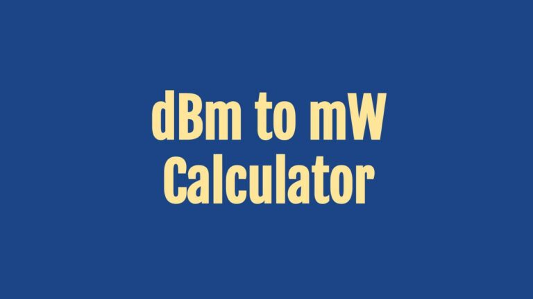 dBm to mW Calculator