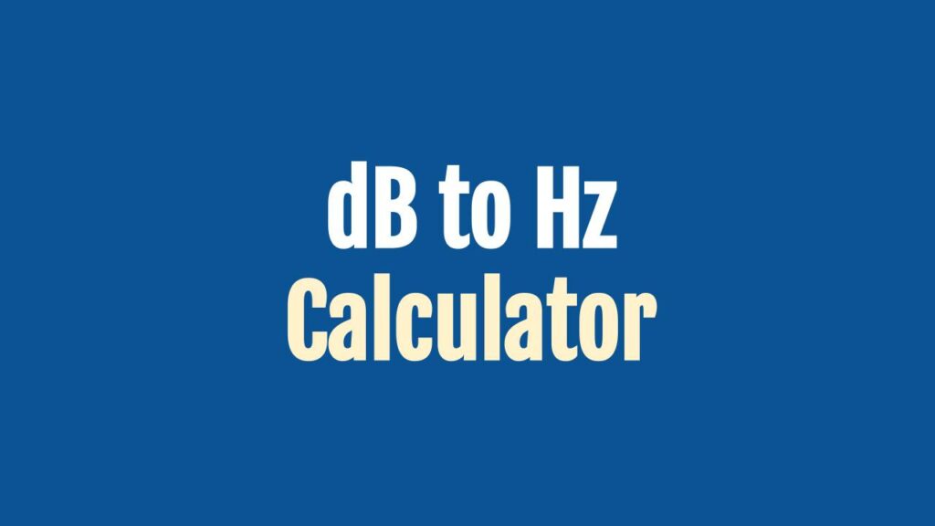 DB To Frequency Hz Converter DB To Frequency Hz Converter