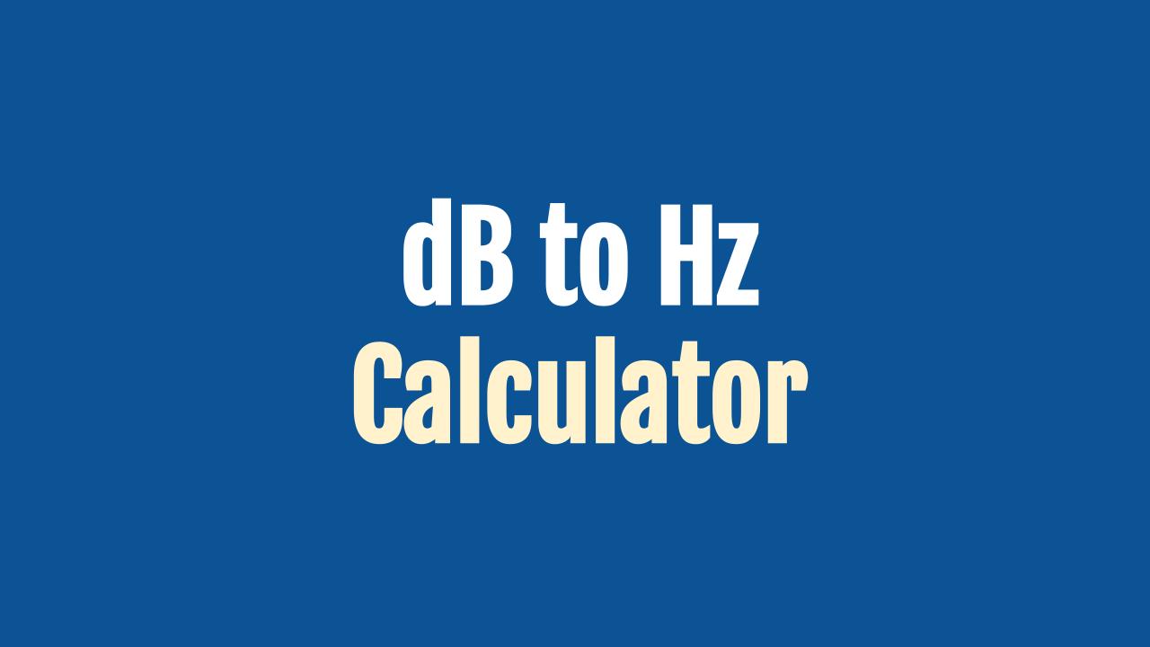 DB To Frequency Hz Converter