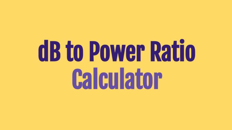 dB to Power Ratio
