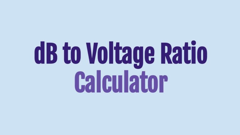 dB to Voltage Ratio Calculator