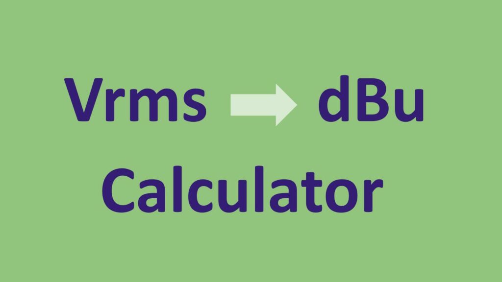 Volt to dBu Calculator
